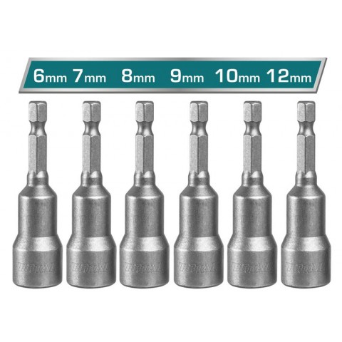 Conjunto cubos magnéticos 1/4 " 65mm - 6 pcs TAC2765061